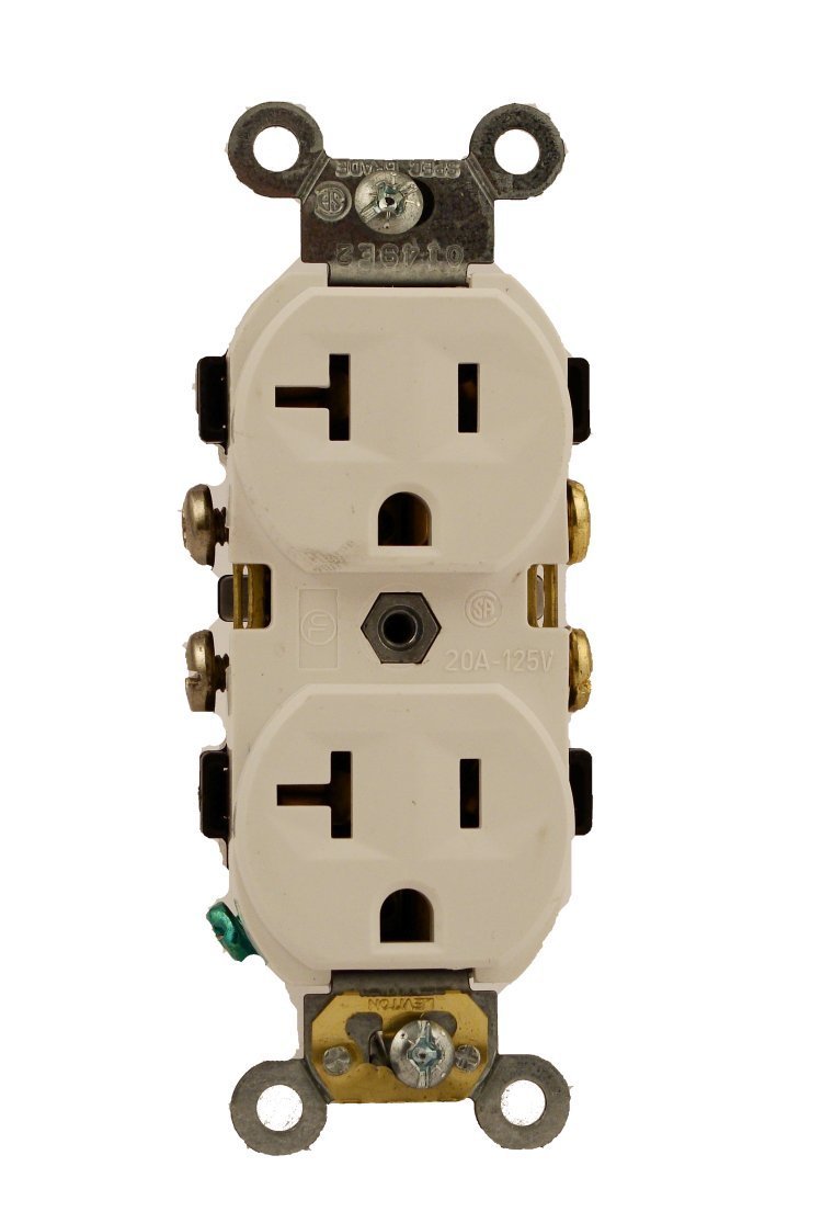 Amazon.co.jp: Leviton 5800-Wsp 20-Amp, 125-Volt, Receptacle Duplex ...