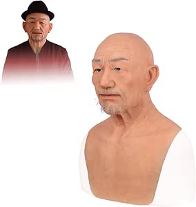 FSYH Realistic Silicone Old Man Mask High Simulation Soft Fake Face ...