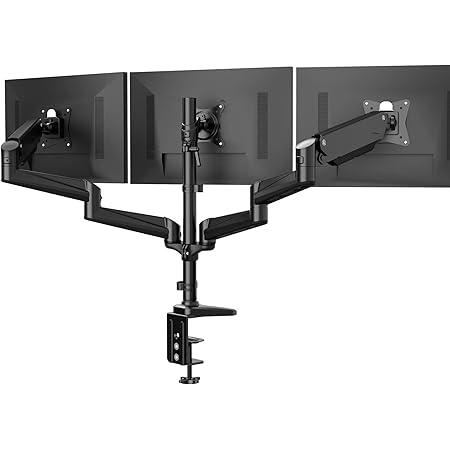 Amazon.com: Mount-It! Triple Monitor Mount | Desk Stand with USB and ...