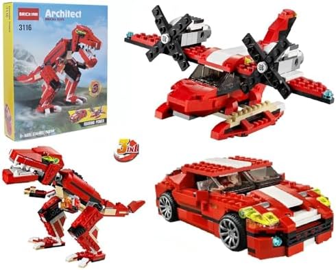 Kawaii Kart Architect Brick Toys Dinosaur Power 3 in 1 Building Blocks ...