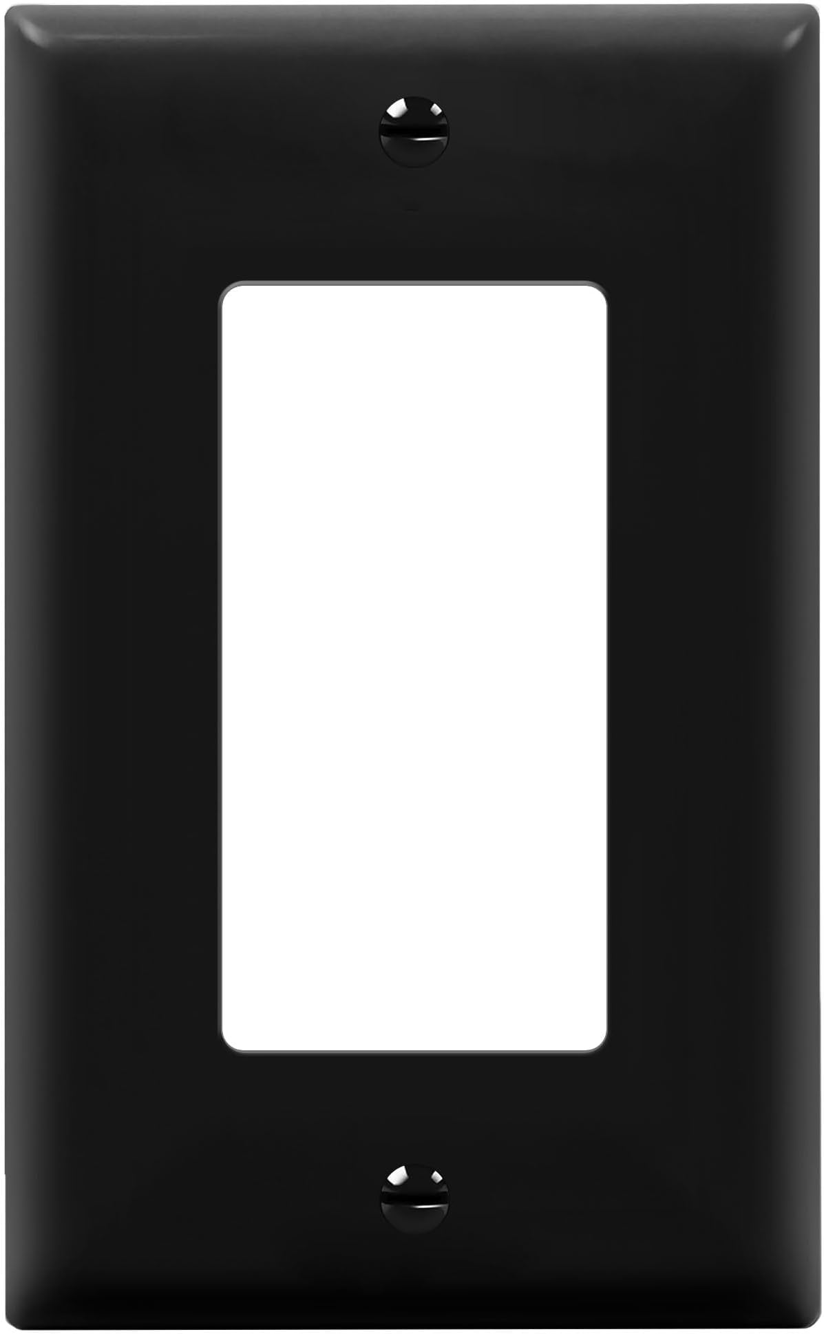 Classic Accents Jumbo Black Switch Plates - (1 Gang GFCI/Rocker Opening ...