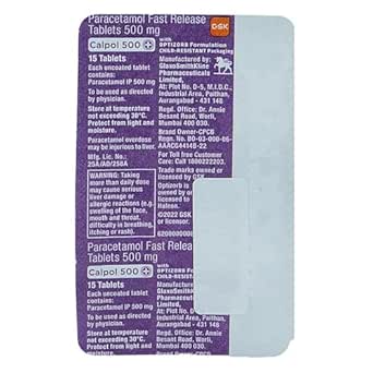 Calpol 500 Plus - Strip of 15 Tablets : Amazon.in: Health & Personal Care