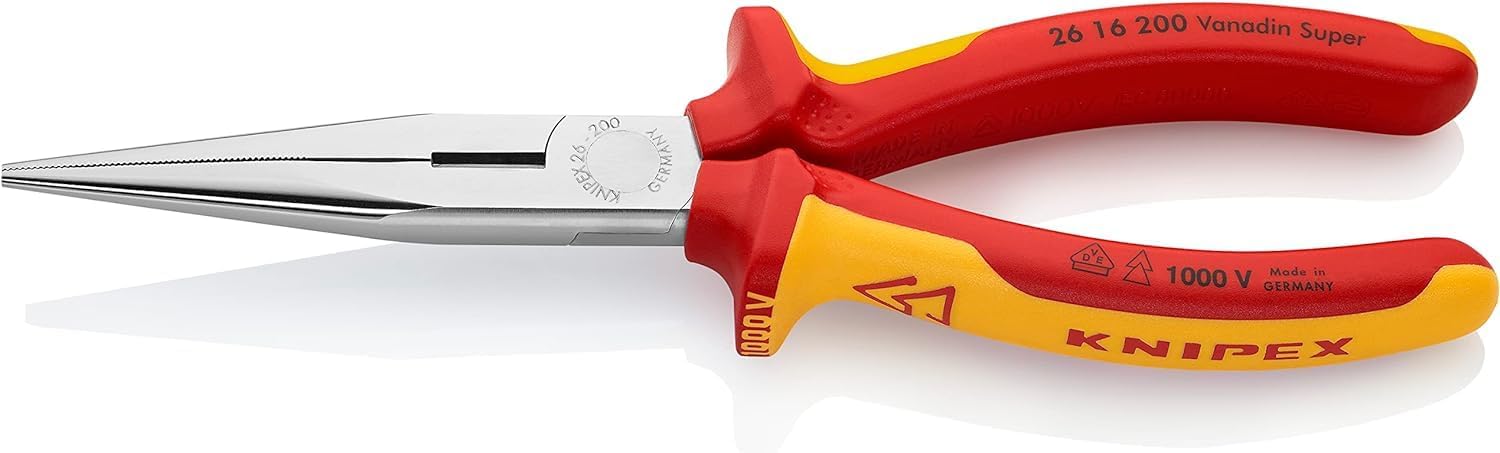 Knipex Pinza Punta Larga con Corte 8 con Mango Ergonómico, 200 mm ...