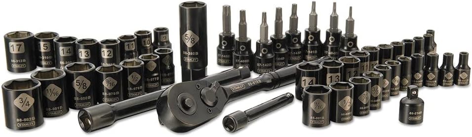 Stanley STMT71649 50-Piece Black Chrome Socket Set : Amazon.co.uk: DIY ...