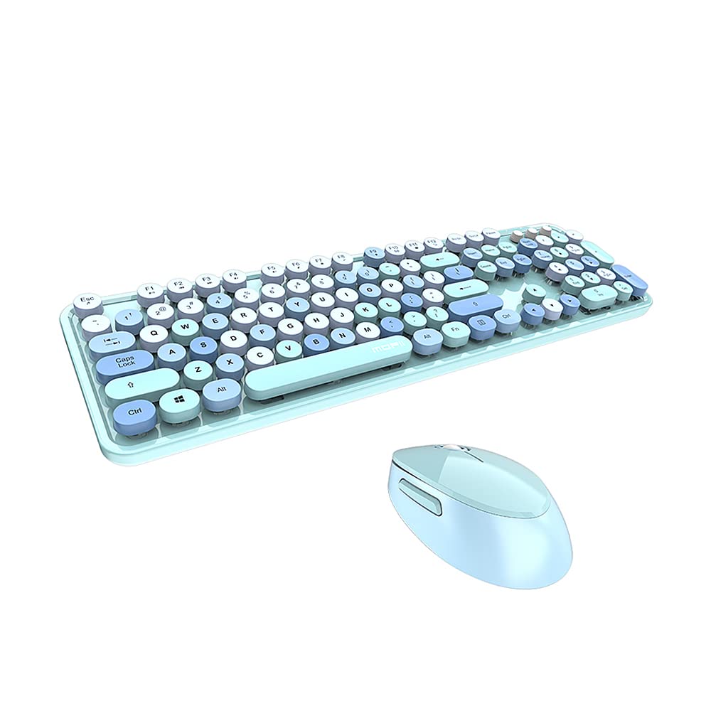Eacam Sweet Keyboard Mouse Combo Mixed Color 2.4G Wireless Keyboard ...