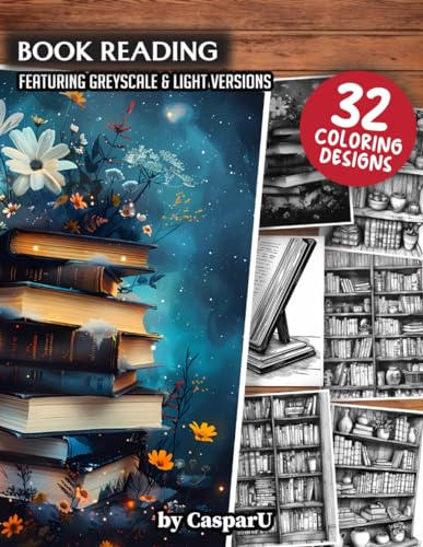 Booking Reading Coloring Book: 32 High Quality Designs