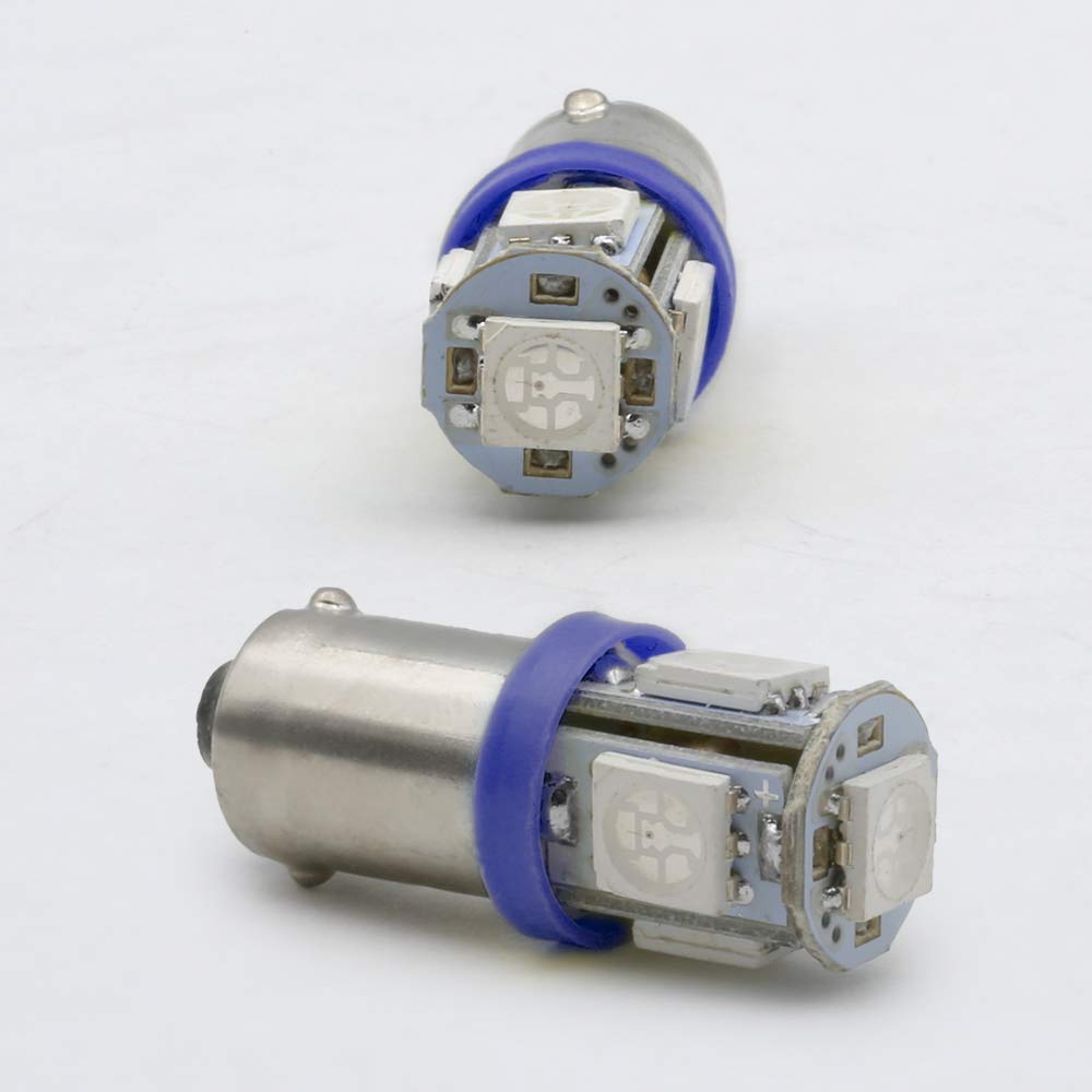 Amazon.com: JCWIN AUTO 5-SMD Blue BA9 BA9S 53 57 1895 64111 LED Car ...