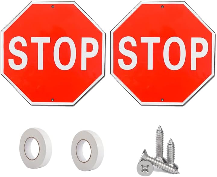 Stop sign square - Self adhesive sticker (300mm x 300mm) : Amazon.co.uk ...