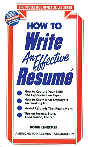 How to Write An Effective Resume: Amacom: 9788183071376: Amazon.com: Books