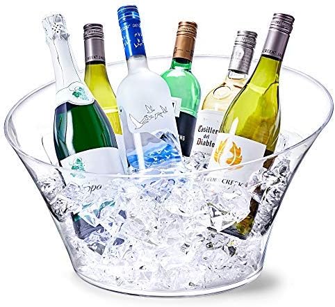 BarCraft Clear Acrylic Large Oval Drinks Bucket / Cooler, Beer, Drinks ...