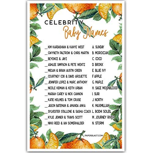 Amazon.com: Cutie Baby Shower Game - Celebrity Baby Names : Handmade ...
