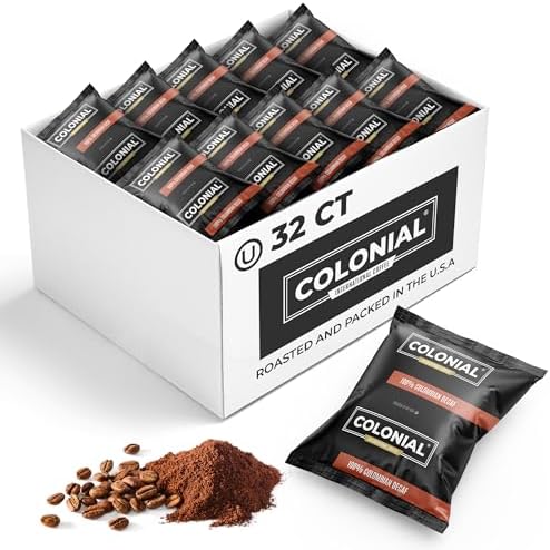 Amazon.com : Colonial Coffee 32 Count Single Pot Coffee Packets – 100% ...
