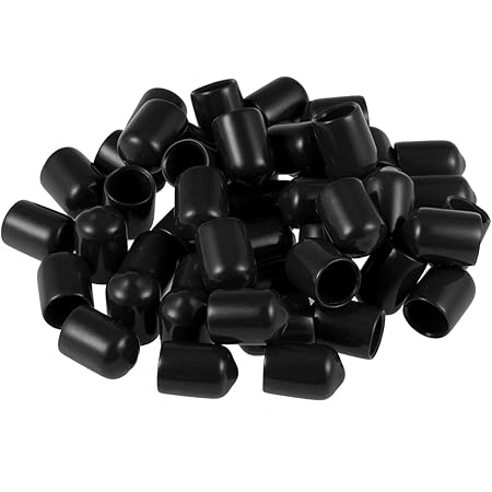 uxcell 50pcs Rubber End Caps 9.5mm ID Vinyl Round Tube Bolt Cap Cover ...