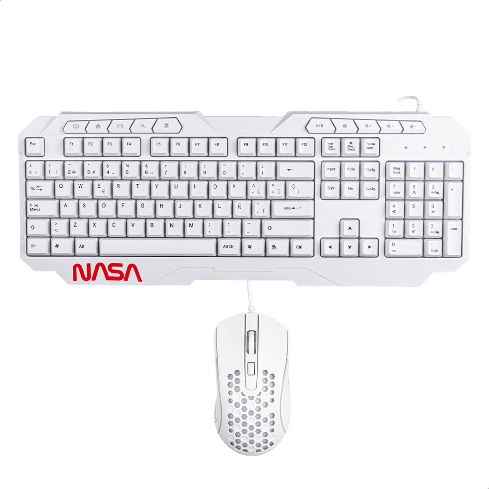 TECHZONE Kit Teclado y Mouse NASA Gaming RGB Alámbrico Teclado ...