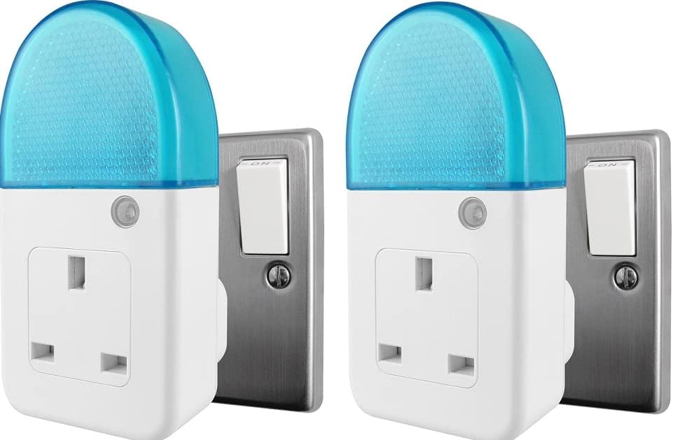 Unicom Soft Blue Night Lights with Socket Twin Pack – Automatically ...