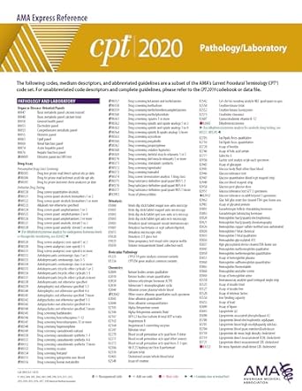 Amazon.com: CPT 2020 Express Reference Coding Card: Pathology ...