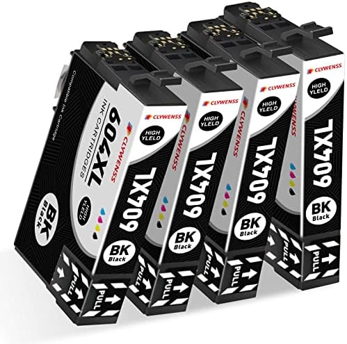 Clywenss 604 XL Ink Cartridges Compatible with Epson 604XL Black for ...
