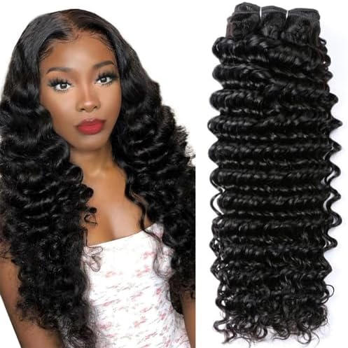 Amazon.com : SSORRTI 16 Inch Deep Wave Bundles Human Hair Brazilian ...