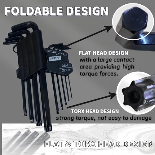 Snapklik.com : DISEN Upgraded 2 In 1 Torx Star & Metric Allen Hex Key ...