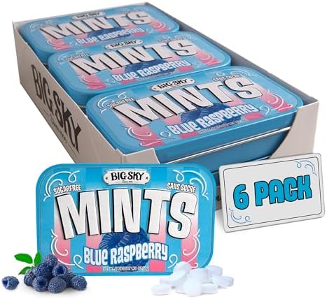 Amazon.com : Big Sky Sugar Free Blue Raspberry Mints - 50 Count Tin ...