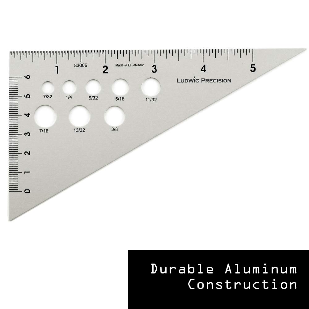 Snapklik.com : Ludwig Precision 6" 30-60-90-Degree Aluminum Drafting ...