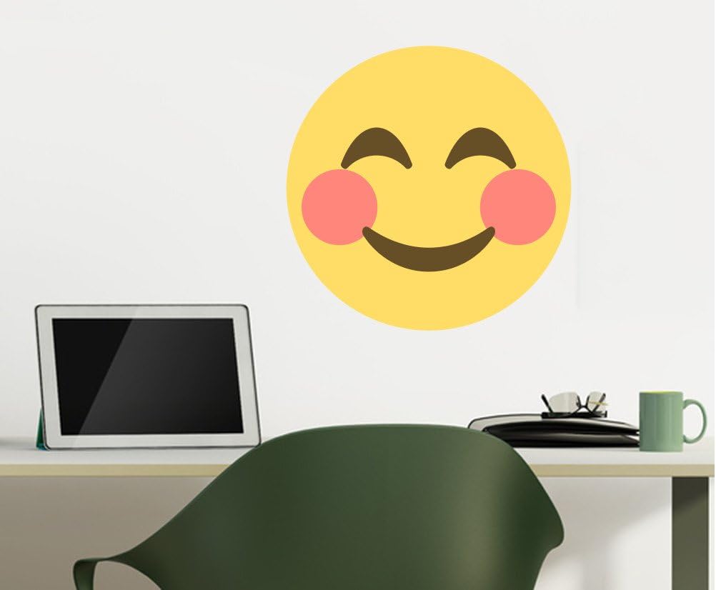 Amazon.com: Emoji One Peel & Stick Wall Decal: Smiling Face with ...