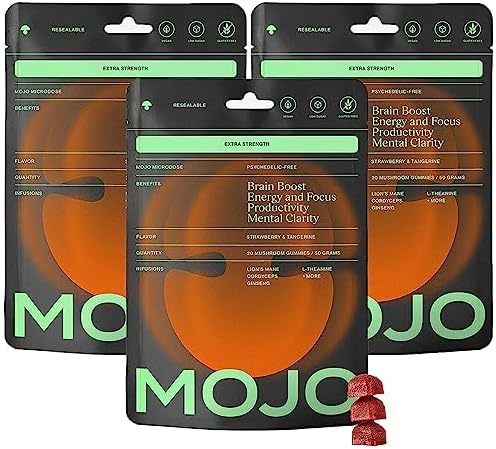 Mojo Microdose, Strawberry Tangerine, With Lion’s Mane, Panax Ginseng ...