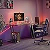 CubiCubi Gaming Desk with LED Lights, 160 x 60cm RGB Computer Desk Z ...