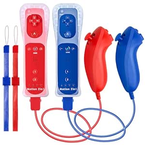 Amazon.com: DTianSir 2Pack Motion Plus Wii Remote Controllers with ...