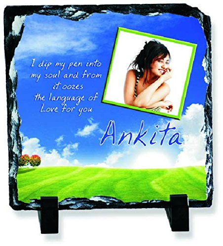 Presto Personalised Printable Stone Photo Frame with Message (Stone__16 ...