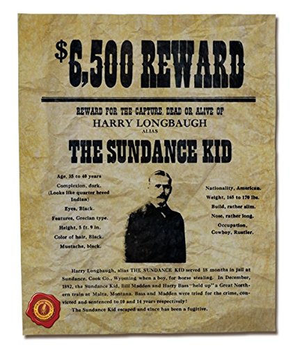 Butch Cassidy And The Sundance Kid Wanted Poster