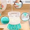 4 PCS Washing Up Brushes, Dish Brush, Liquid Added Design, Refillable ...
