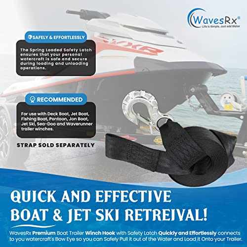 Snapklik.com : WavesRx Stainless Steel Winch Hook Replacement For Boat ...