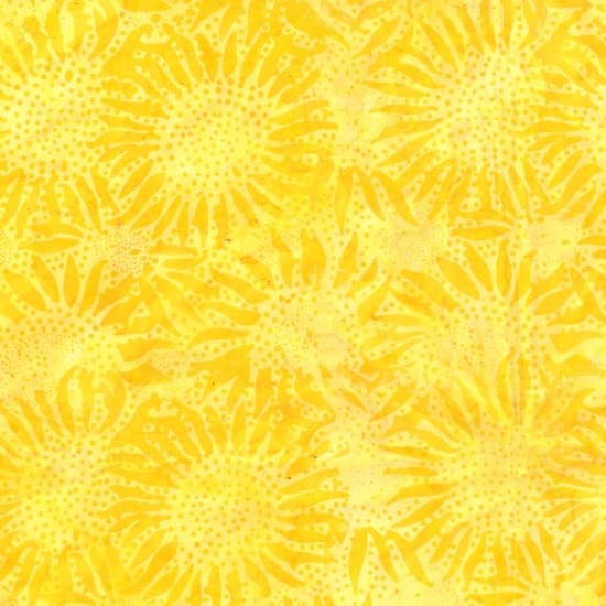 Amazon.com: Fields Cotton Batik Sunflowers Yellow Floral Hand-Dyed Bali ...