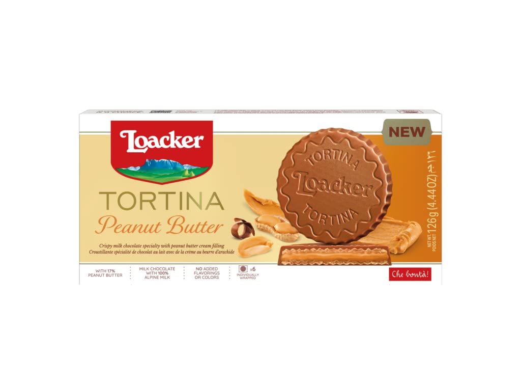 Amazon.com: Loacker Tortina Premium Chocolate Coated Wafer, Peanut ...