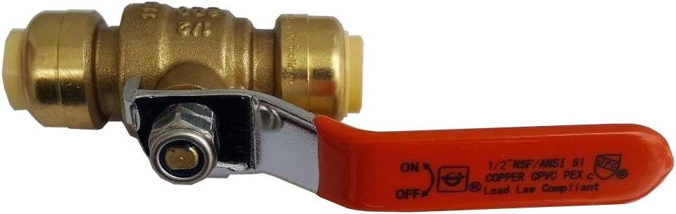 Amazon.com: 5 Pcs. XFITTING 1/2" Push Fit Ball Valve, Brass ...