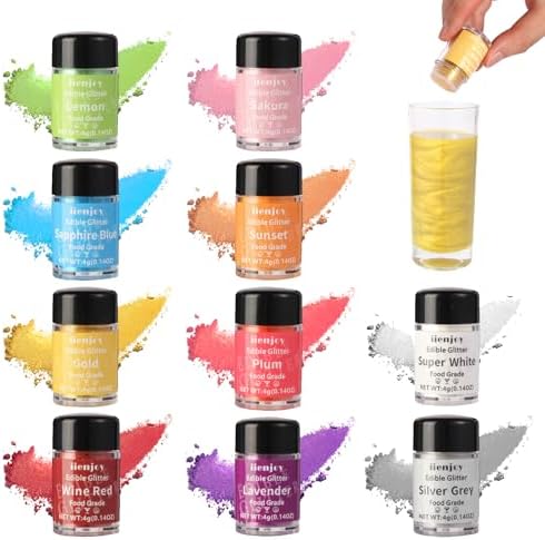Amazon.com: Edible Glitter for Drinks - 20 Glimmer Colors Luster Dust ...