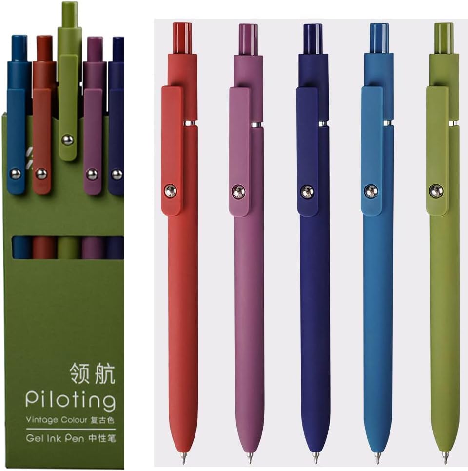 Amazon.com: sencoo 5 pack Blue Gel Pens Quick Dry Ink Pens Fine Point ...