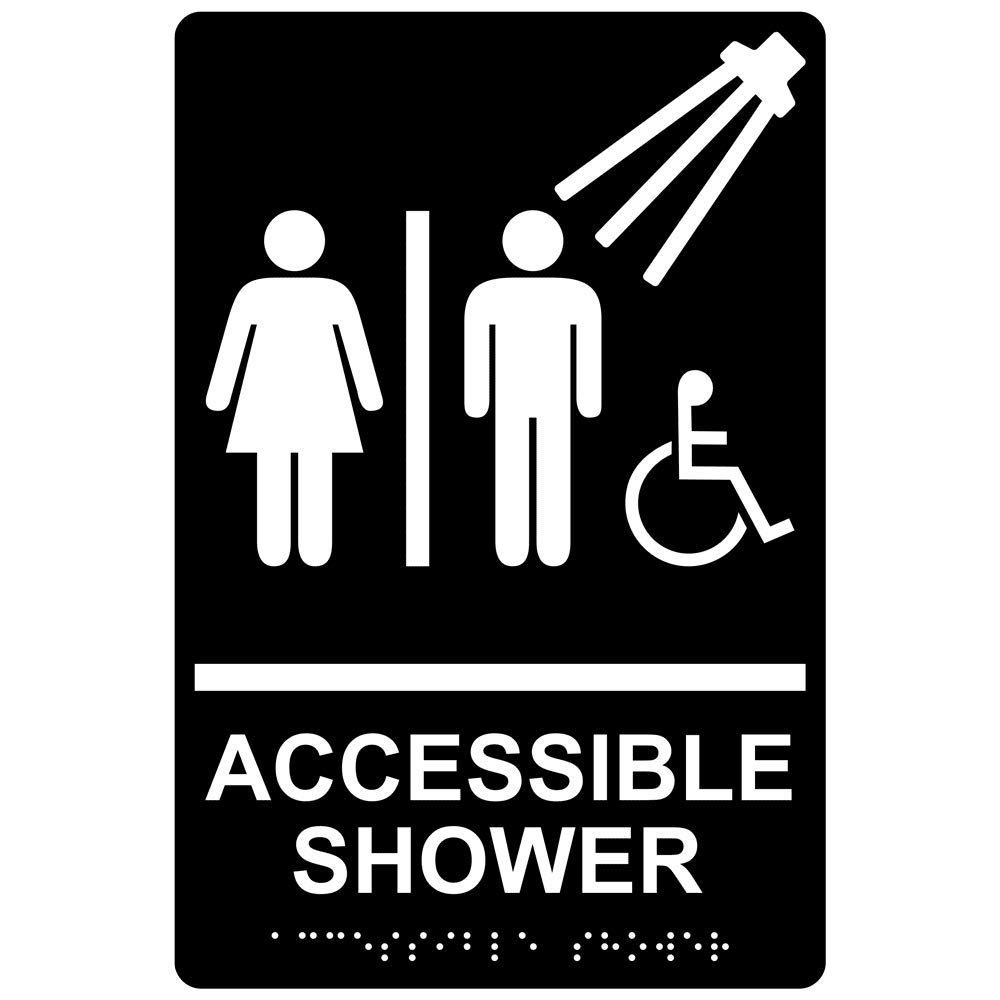 Amazon.com: ComplianceSigns.com Accessible Shower Sign, ADA-Compliant ...