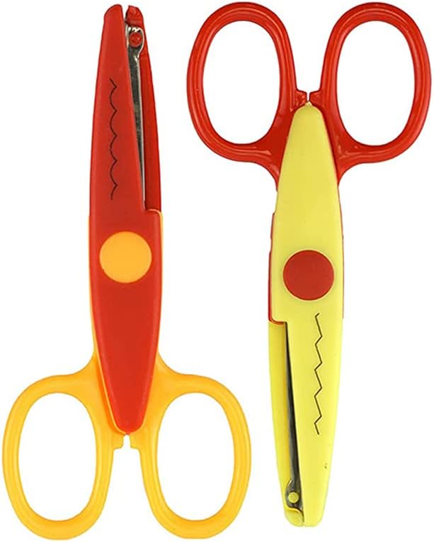 2PCs Art Box Wavy Edge Scissors, 13.5cm Decorative Paper Edge Scissor ...