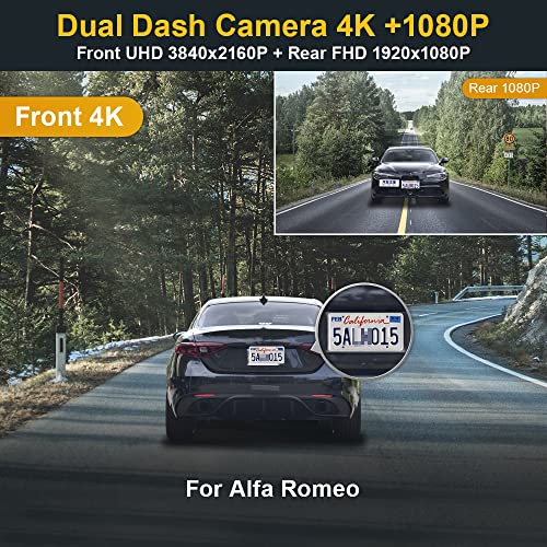 Snapklik.com : Fitcamx 4K Front And Rear Dash Cam Suitable For Alfa ...