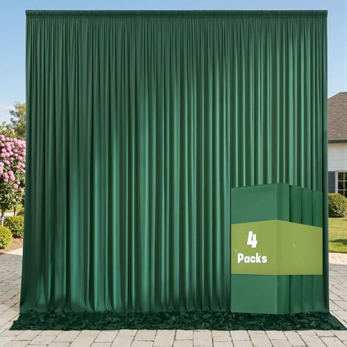 Amazon.com: 20ft x 10ft Wrinkle Free Hunter Green Backdrop Curtains for ...