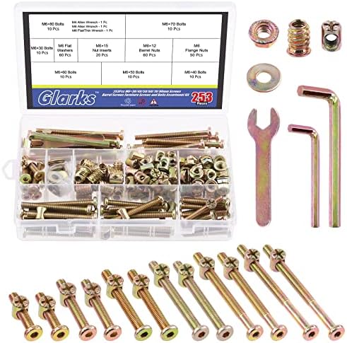 Amazon.com: Glarks 141Pcs Baby Bed Crib Screws Hardware Replacement Kit ...