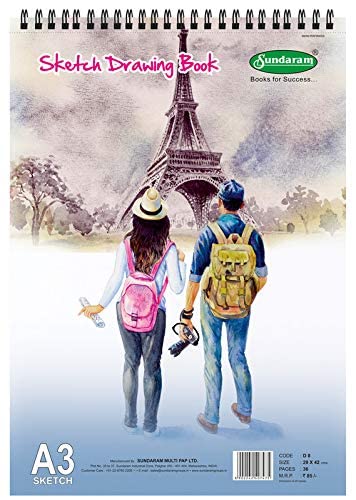 Sundaram A3 Sketch Drawing Book - 36 Pages (Pack of 2) D-8 : Amazon.in ...