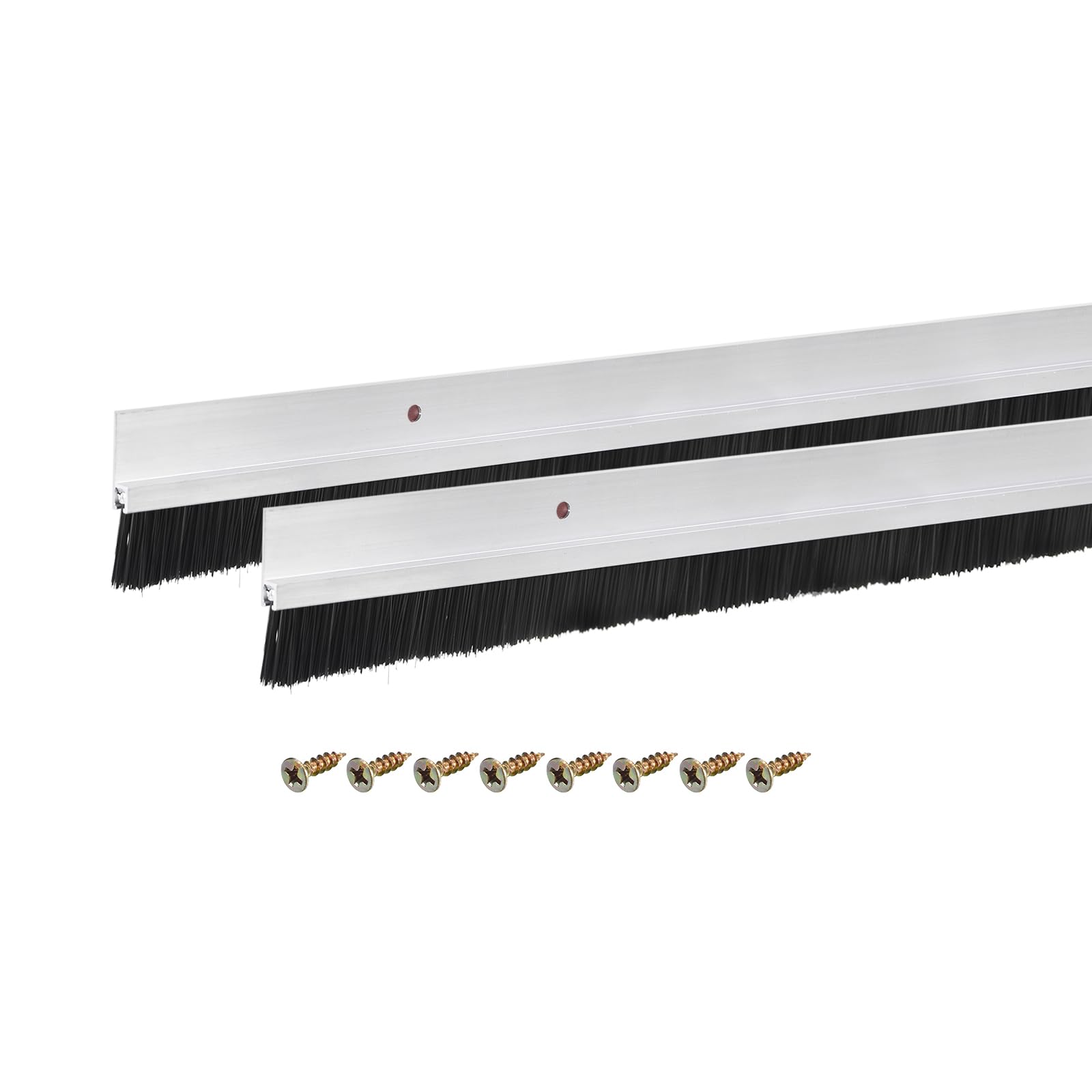 uxcell 2Pcs Door Brush Bottom Sweep H-Shape Aluminum Alloy Base with 0. ...