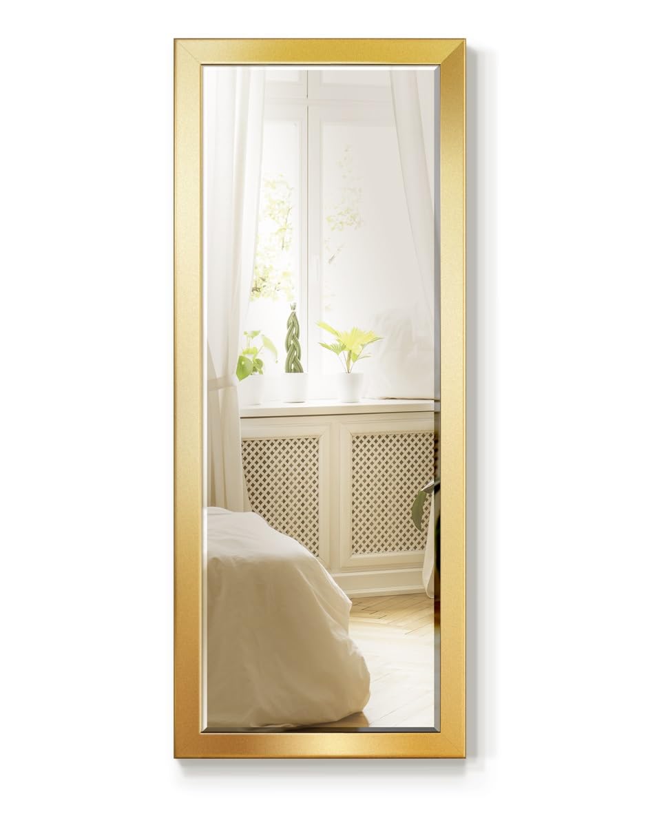 Amazon.com: Renditions Gallery Full Length Mirror Shiny Gold Wood Frame ...
