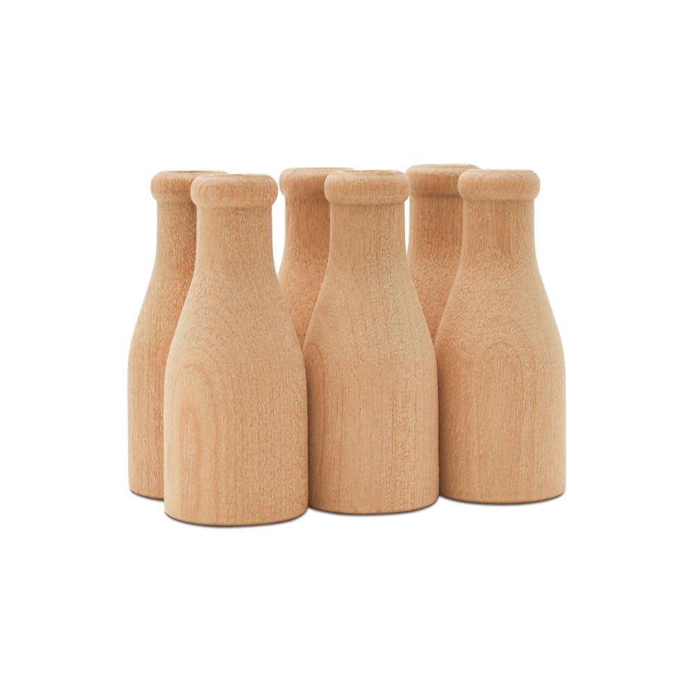 Amazon.com: Wooden Milk Bottle, 2 inch, Pack of 10, Small Unfinished ...
