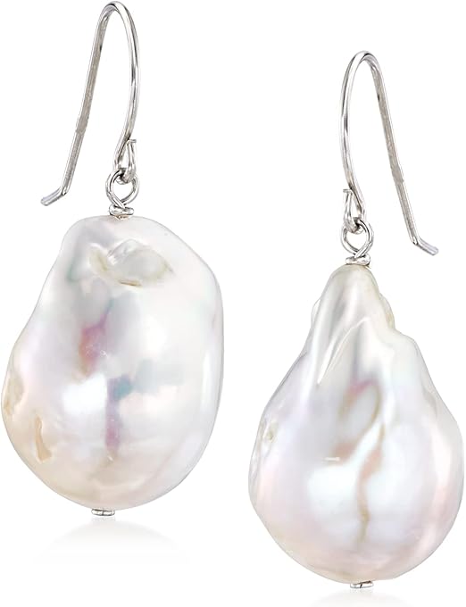 Amazon.com: Ross-Simons 12-13mm Cultured Baroque Pearl Drop Earrings in Sterling Silver ...