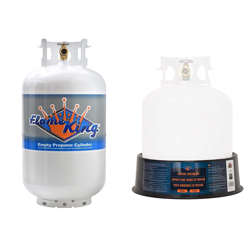 Amazon.com : Flame King 30lb Propane Tank Bundle with Base Stabilizer ...