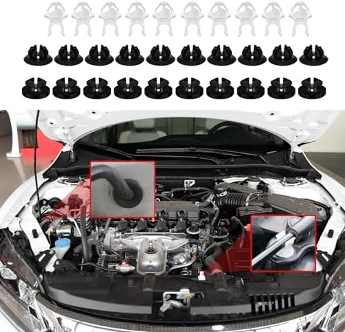 Amazon.com: 3Pieces Car Hood Support Prop Rod Holder Clip, Black White ...